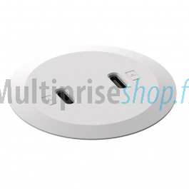 Chargeur USB-C Powerdot mini intégré, blanc | Multipriseshop.fr