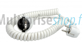 Câble hélicoïdal blanc PVC, 100-400 cm | Multipriseshop.fr
